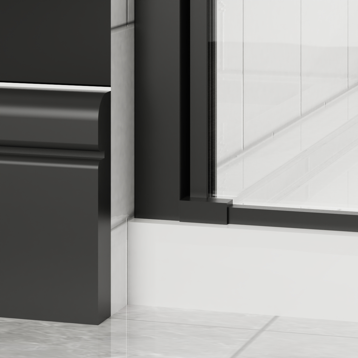 Chrome Black Hinged Door Shower Enclosure Walk in Cubicle 6mm Glass ...