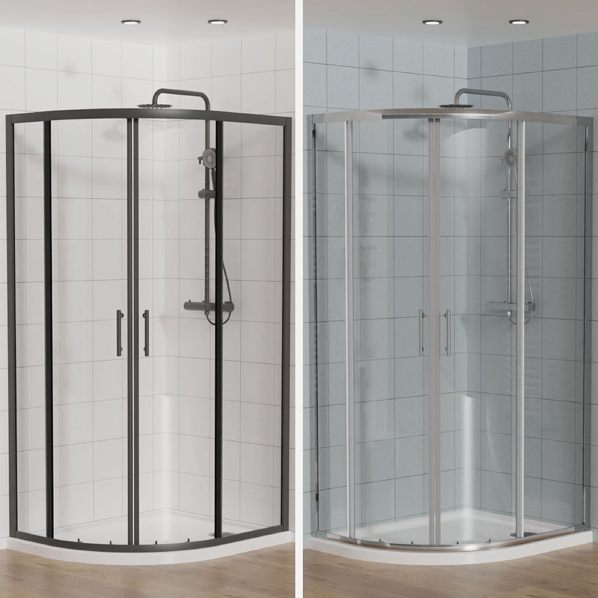 Quadrant Shower Enclosure Walk In Corner 6mm Cubicle Easy Clean Glass ...