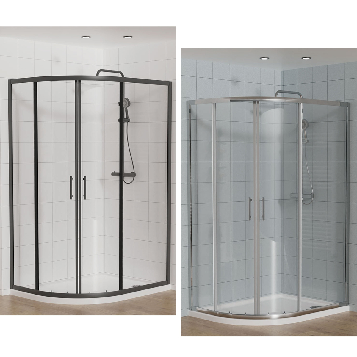 Quadrant Shower Enclosure Walk In Corner 6mm Cubicle Easy Clean Glass ...