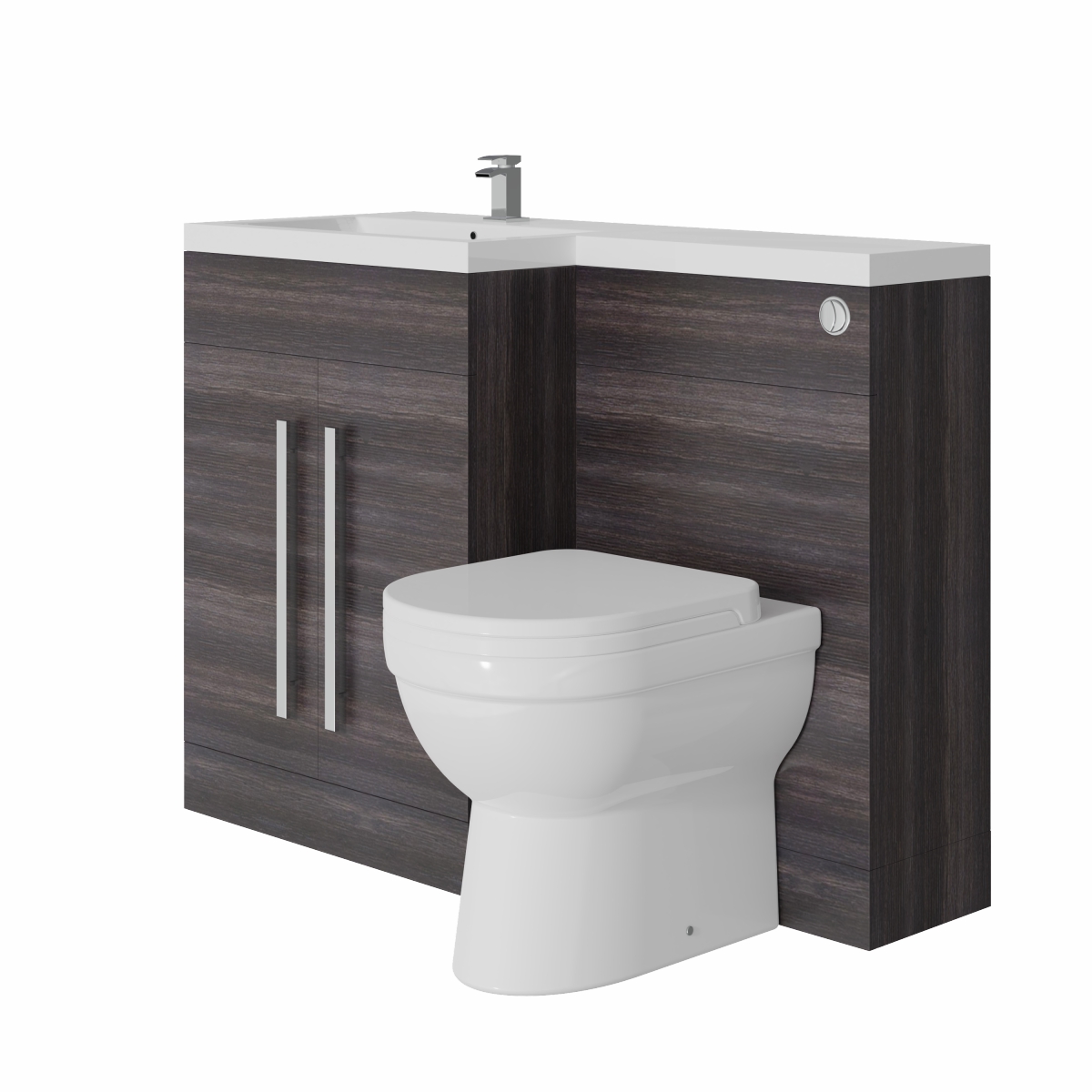 L Shape Basin Vanity BTW Toilet Bathroom Furniture Suite Bath Panel ...