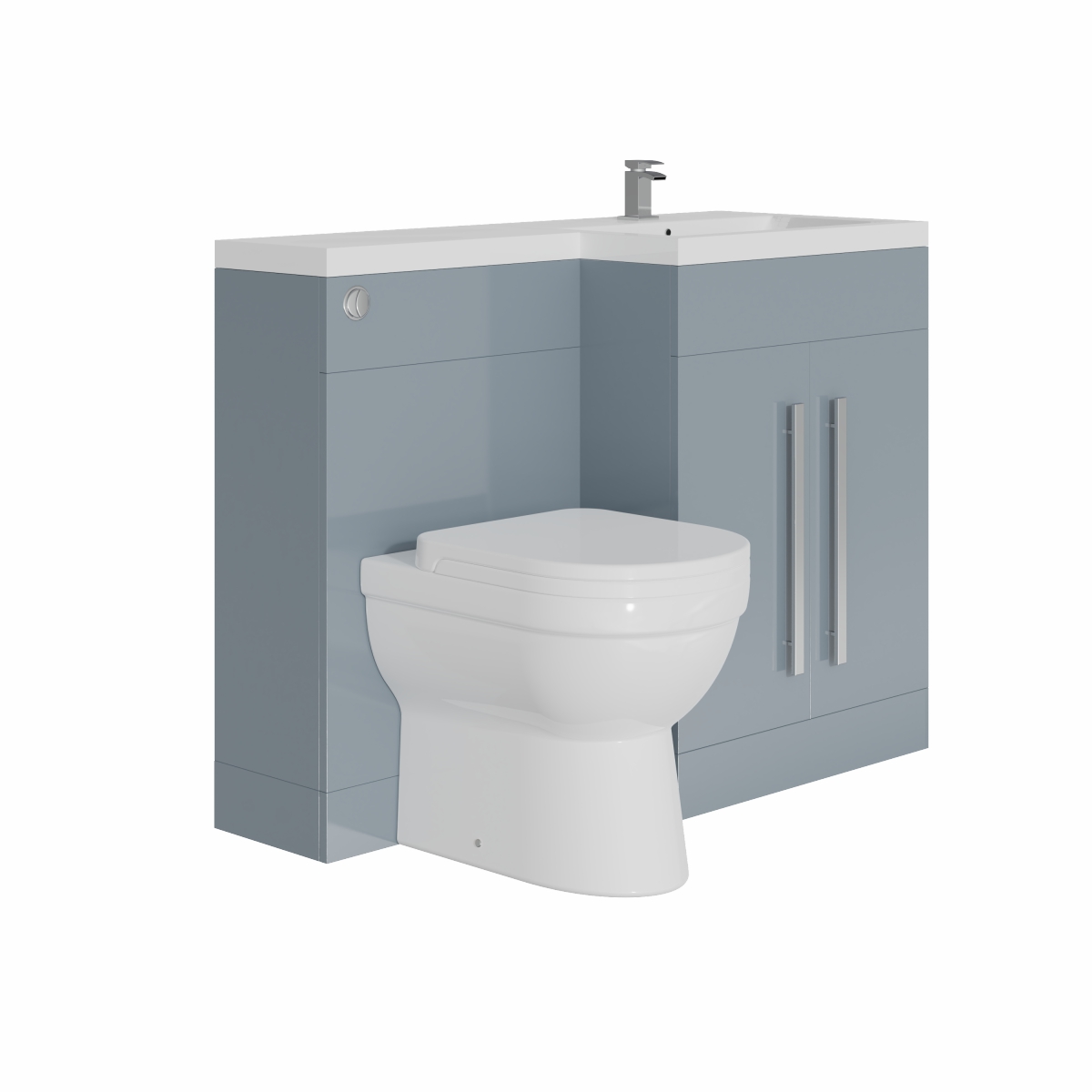 L Shape Basin Vanity BTW Toilet Bathroom Furniture Suite Bath Panel ...