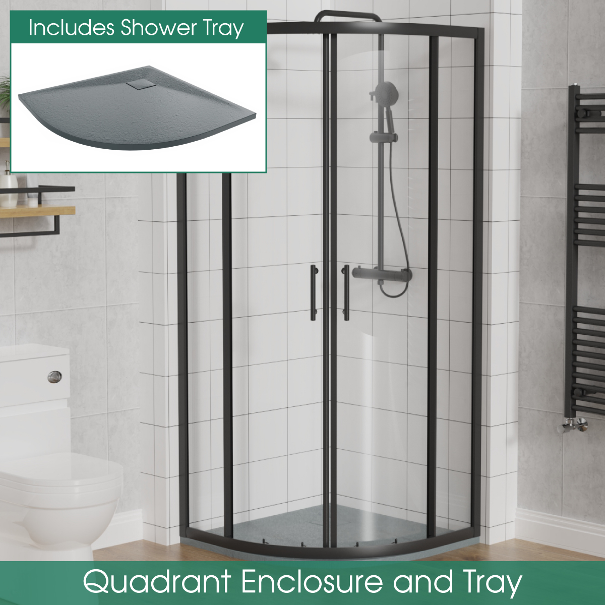 Quadrant Shower Enclosure Walk In 6mm Cubicle Glass Screen And Tray ...