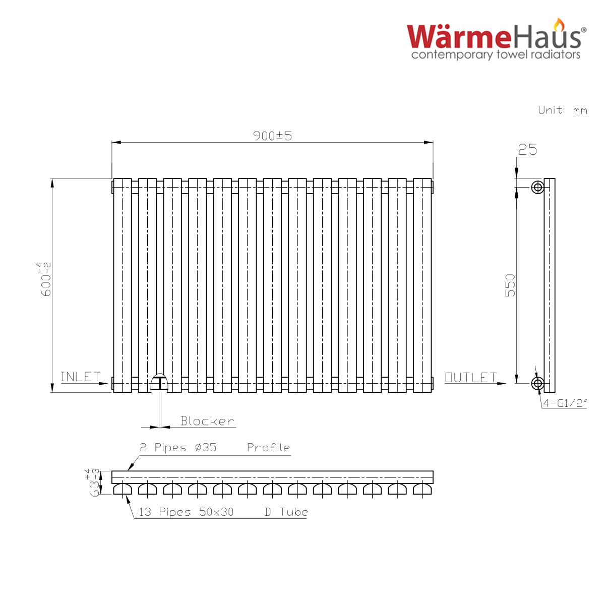 Vertical Horizontal Rectangle Flat Panel Heating Radiators White Matt ...