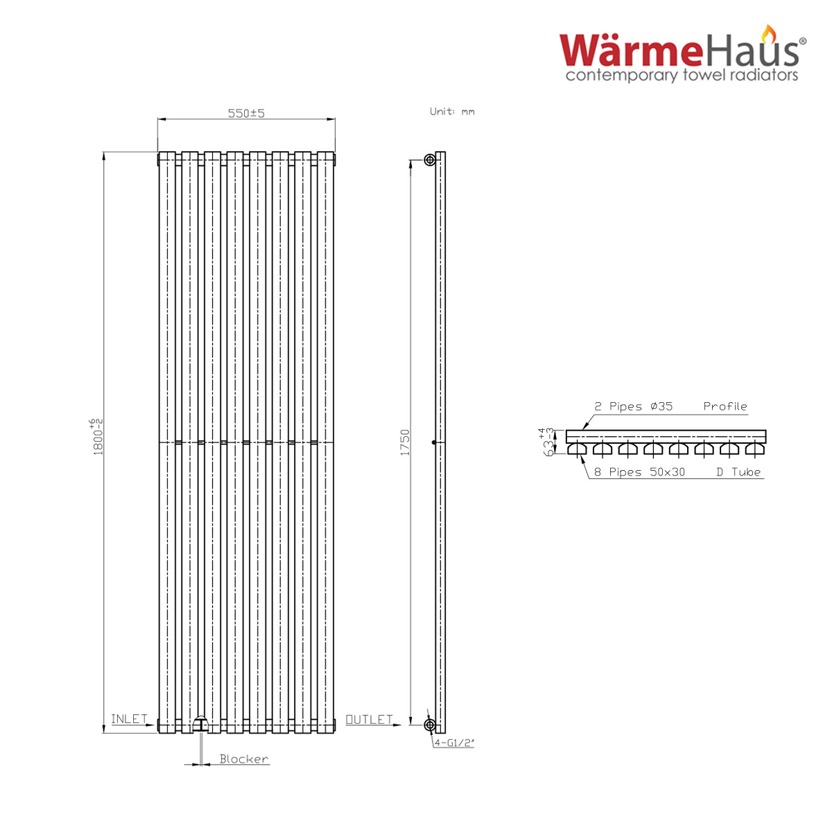 Vertical Horizontal Rectangle Flat Panel Heating Radiators White Matt ...