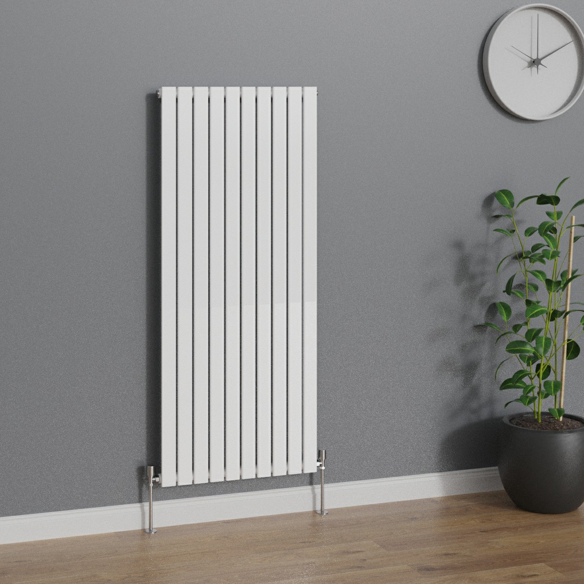 White Designer Radiator Flat Panel Oval Column Central Heating Towel ...