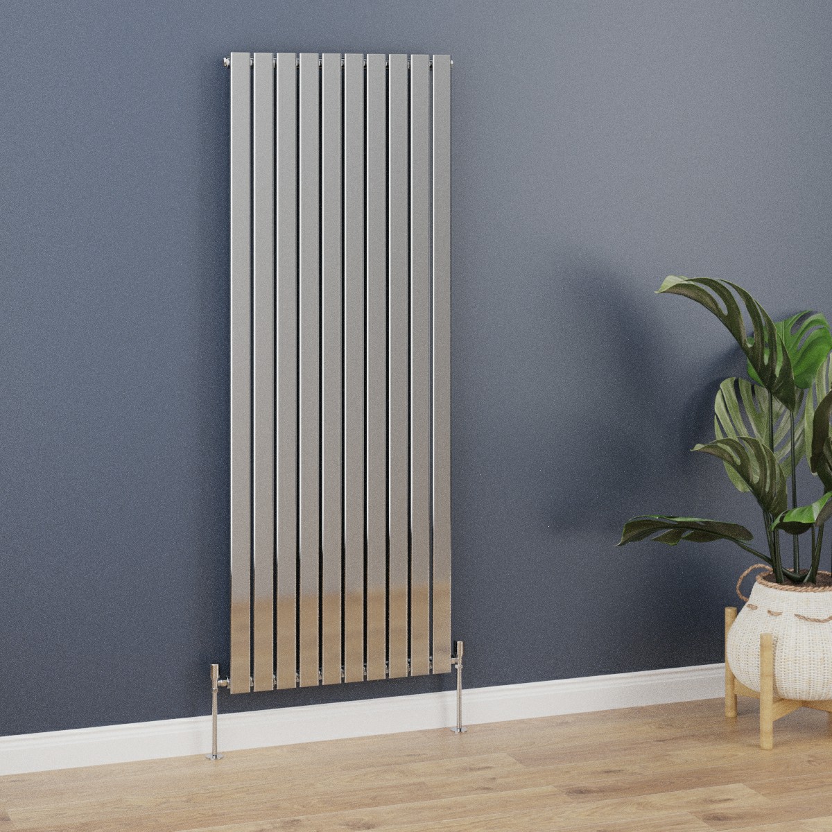 Chrome Vertical Horizontal Radiator Flat Panel Central Heating Towel ...