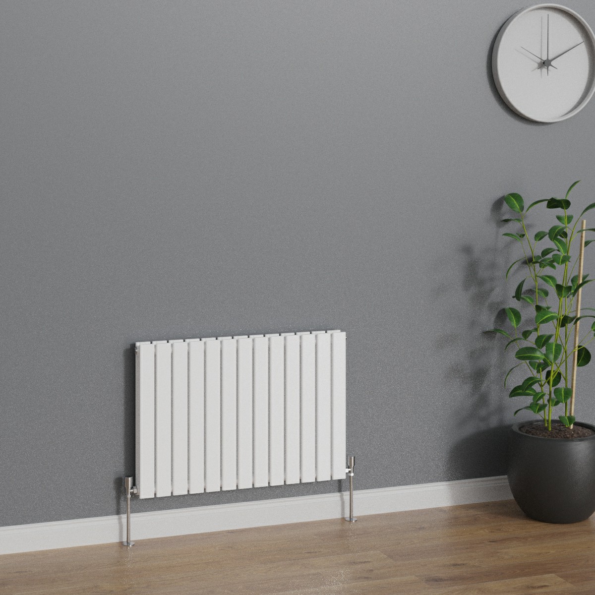 White Designer Radiator Flat Panel Oval Column Central Heating Towel ...