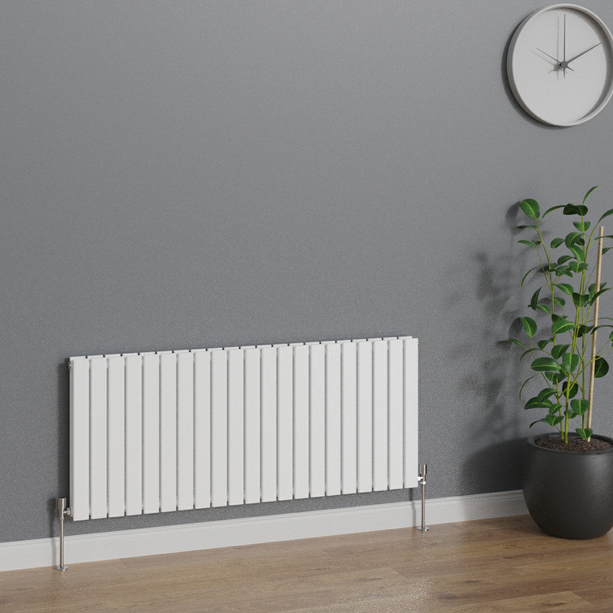 White Designer Radiator Flat Panel Oval Column Central Heating Towel ...