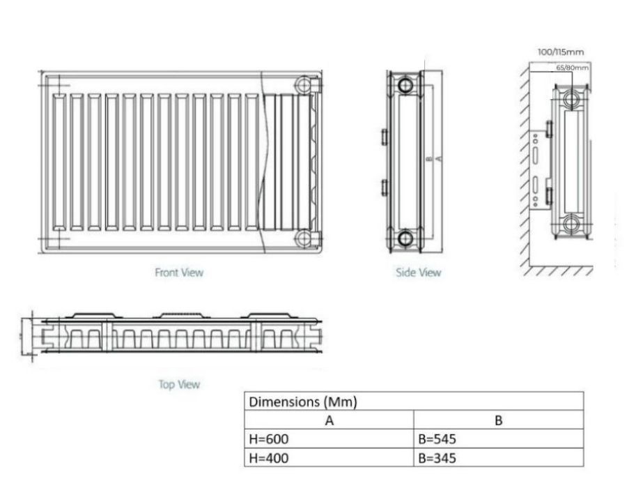 Convector Radiator Type 11 21 22 All Sizes Compact Panel Central ...