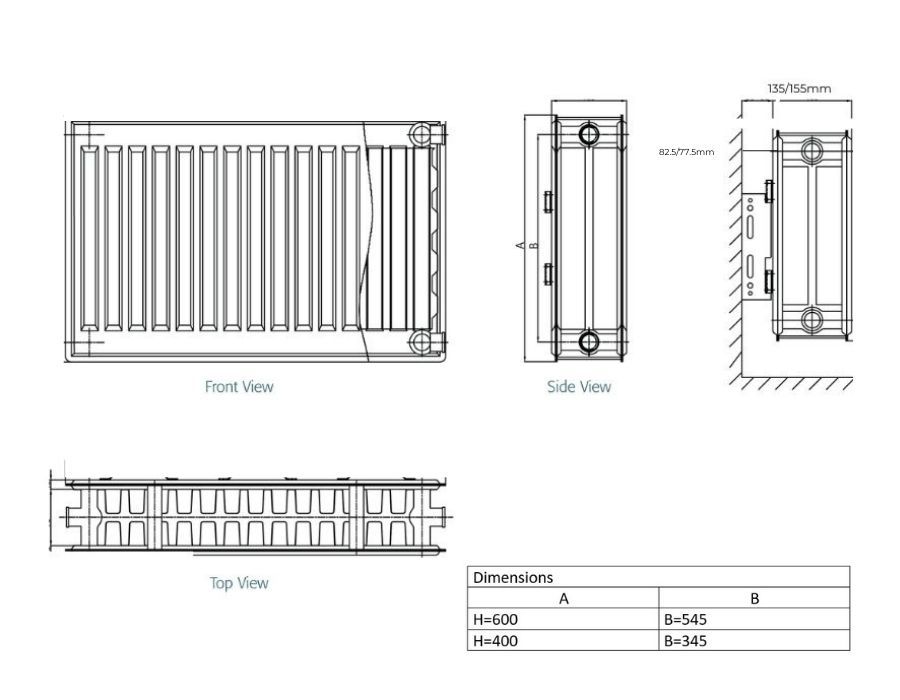 Convector Radiator Type 11 21 22 All Sizes Compact Panel Central ...