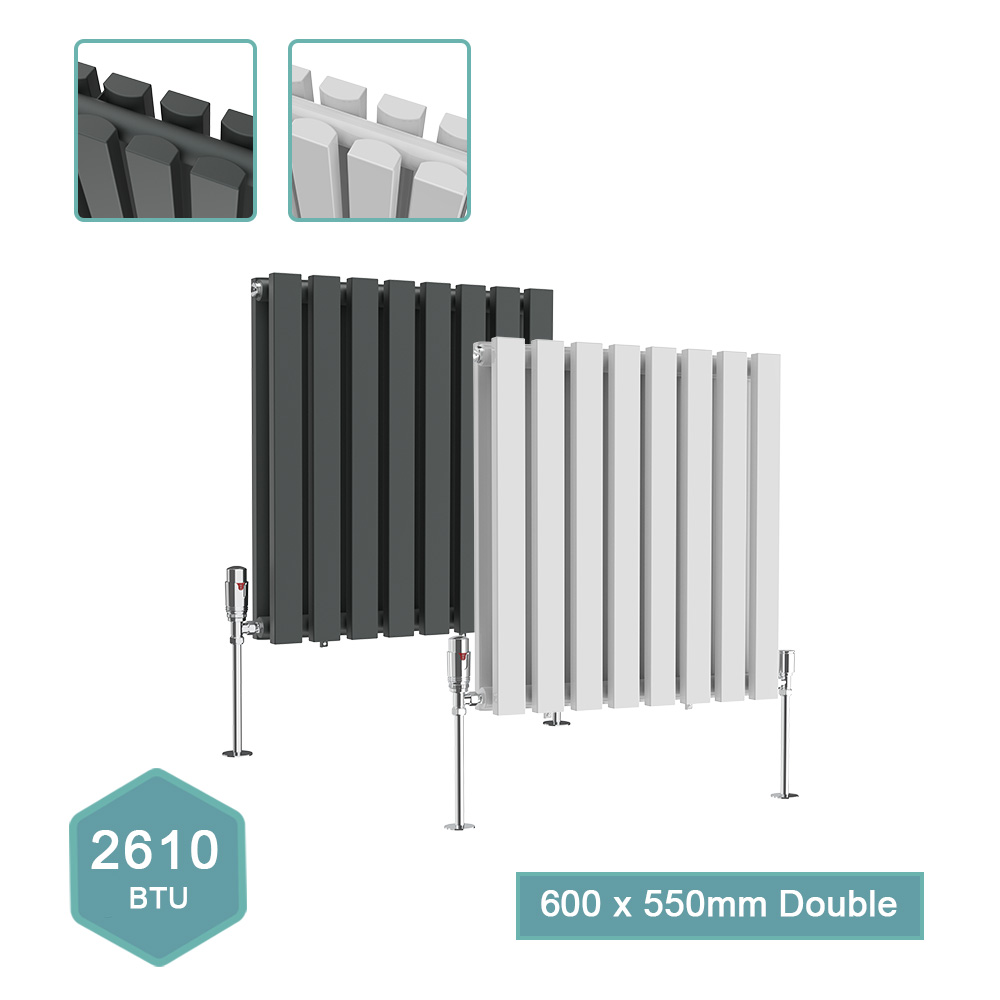 Vertical Horizontal Rectangle Flat Panel Heating Radiators White Matt ...