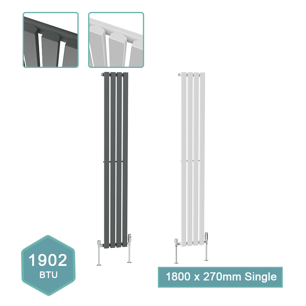 Vertical Horizontal Rectangle Flat Panel Heating Radiators White Matt ...