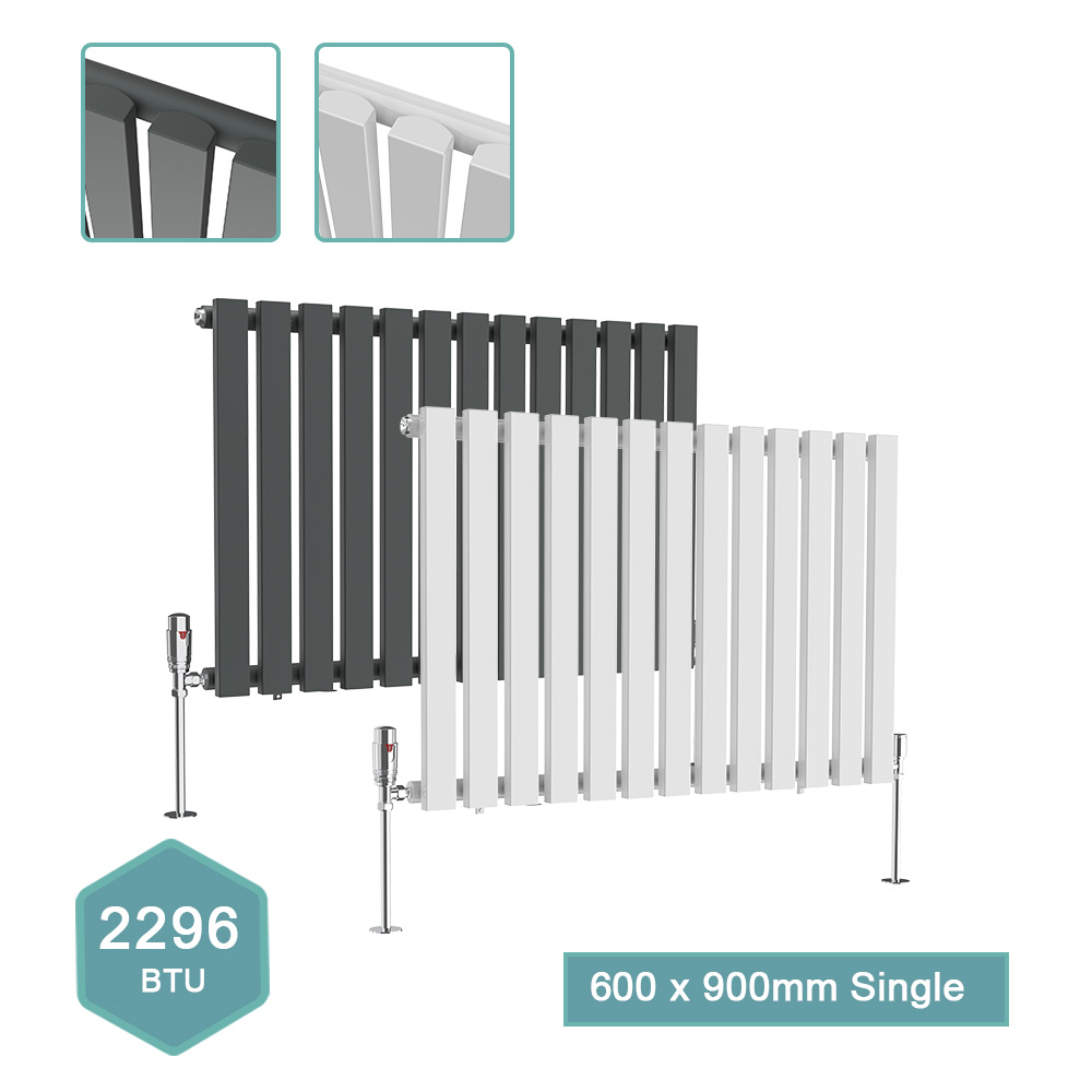 Vertical Horizontal Rectangle Flat Panel Heating Radiators White Matt ...