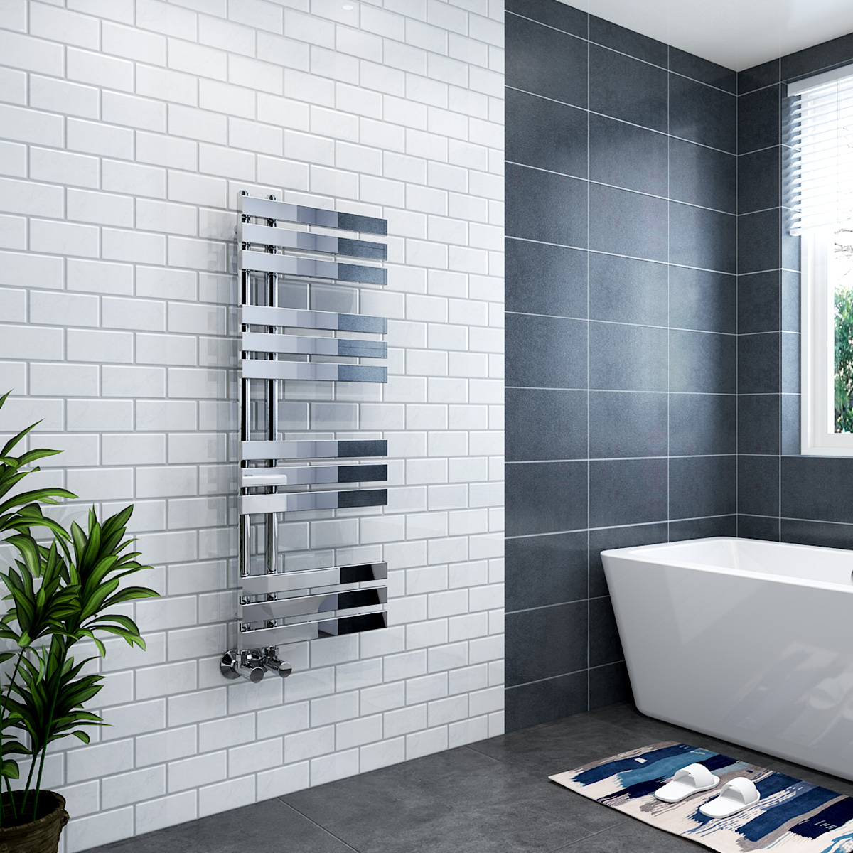 Designer Flat Style Towel Radiators Modern Bathroom Heated Towel Rail ...