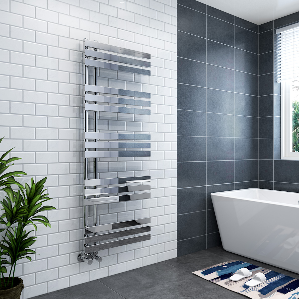 Designer Flat Style Towel Radiators Modern Bathroom Heated Towel Rail ...