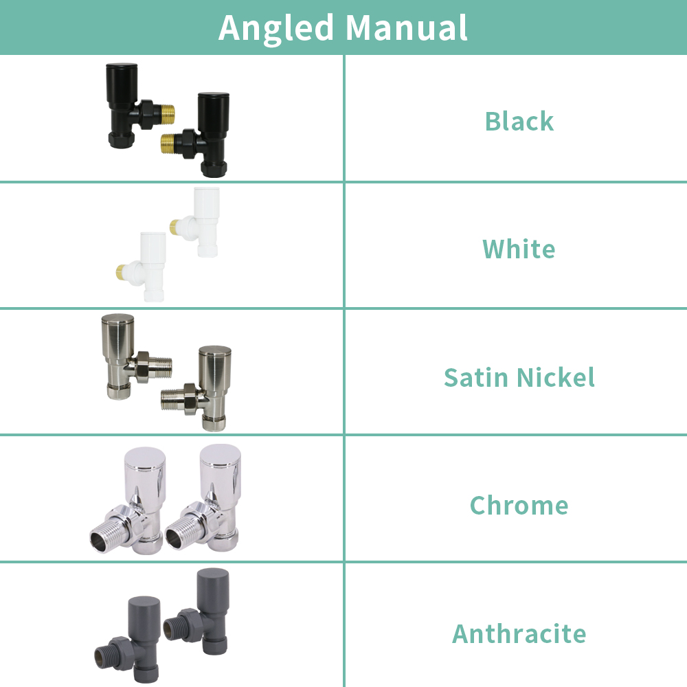 Thermostatic 1/2"x15mm Radiator Valves Brass Angled Straight Corner TRV ...
