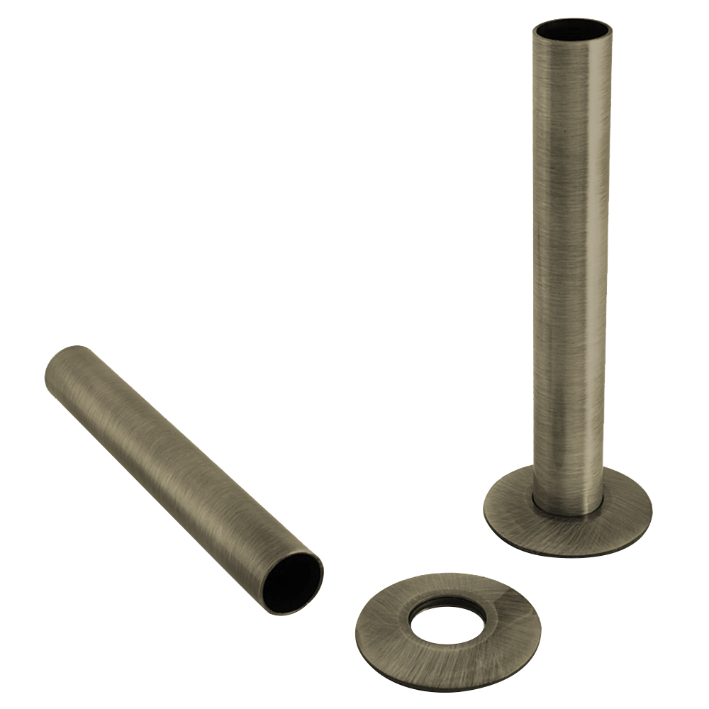 Radiator Valve Pipes and Collars Kit Twin Pack Brass Tube 180mm x 15mm ...