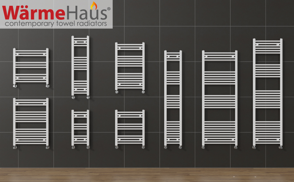 WarmeHaus Curved White Bathroom Heated Radiator Warmer 600x300mm